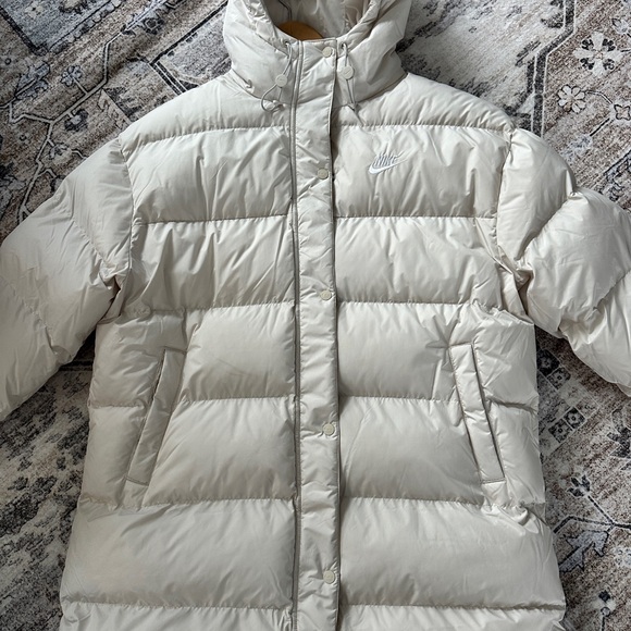 Nike | Jackets & Coats | Nike Quilted Jacket In Light Cream | Poshmark